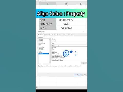 Align Colon (:) Properly in ms excel | Ms Excel Hacks - YouTube