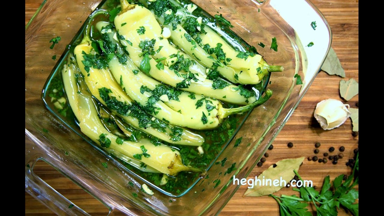 Spicy Marinated Peppers - Armenian Cuisine - Heghineh Cooking Show ...
