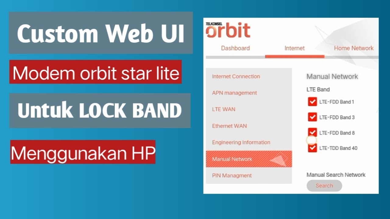 Cara Lock Band di Modem Orbit Star Lite | Menggunakan HP - YouTube