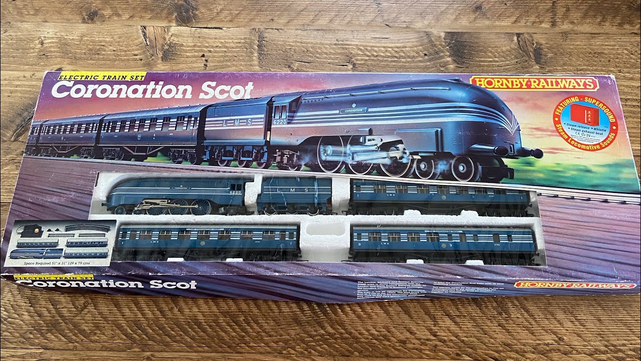 VINTAGE HORNBY 00 R836 CORONATION SCOT TRAIN SET - YouTube