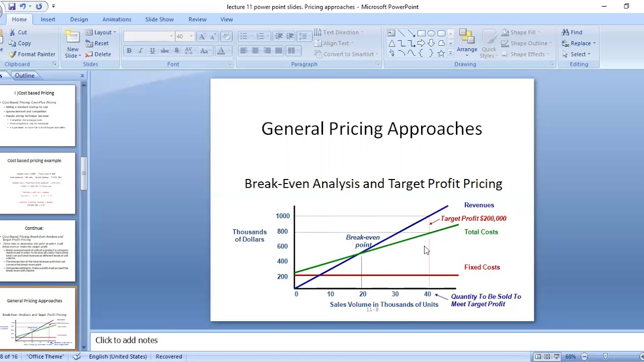 lecture 11.PRICING APPROACHES (cost based, value based ,competition ...