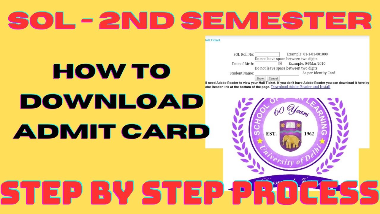 SOL second semester admit card released exam2023 |how to download Du ...