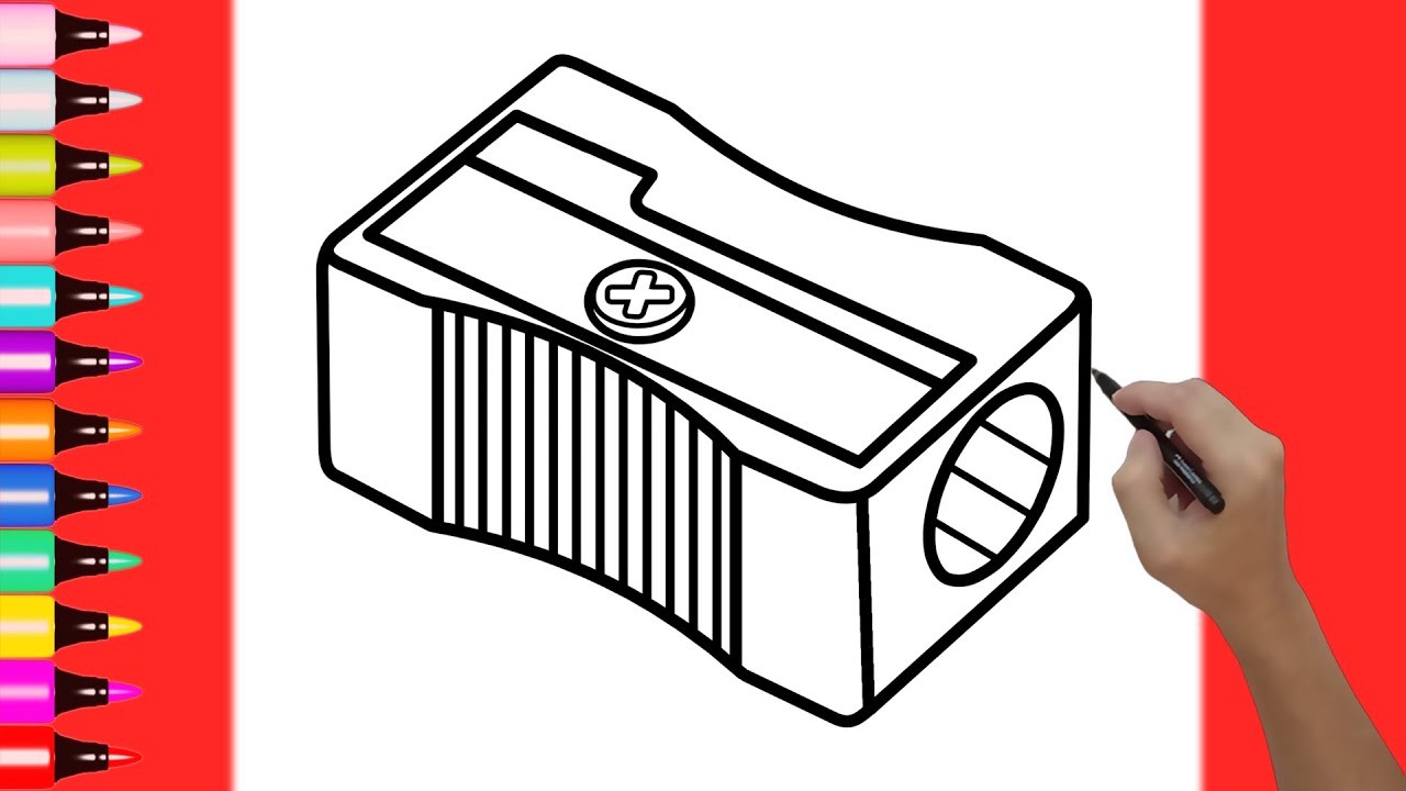 HOW TO DRAW PENCIL SHARPENER | EASY STEP BY STEP DRAWING OF PEN ...