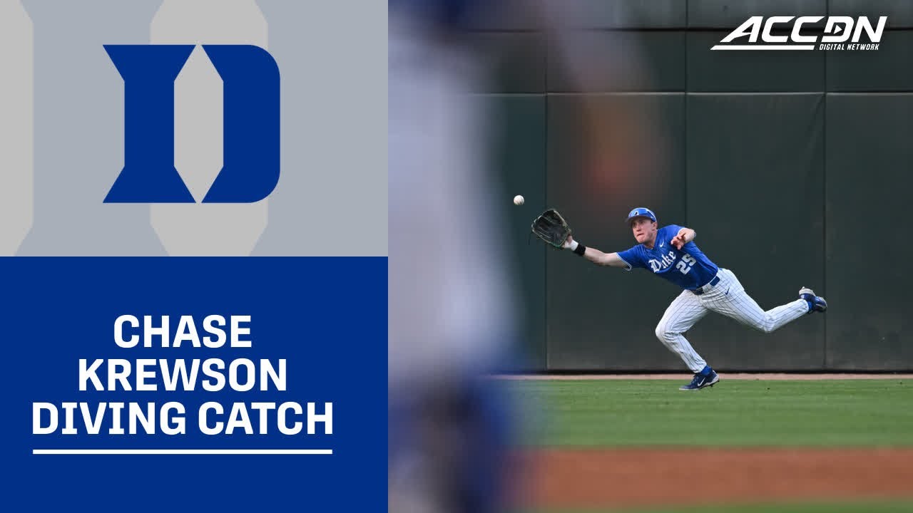 Duke's Chase Krewson Goes Full Extension For The Diving Grab - YouTube