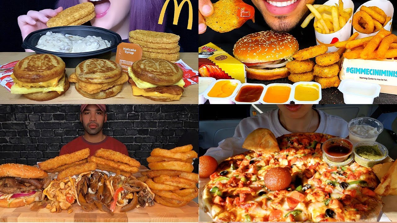 ASMR Fast Food Mukbang Compilation | Fast Food Asmr | Satisfying eating ...