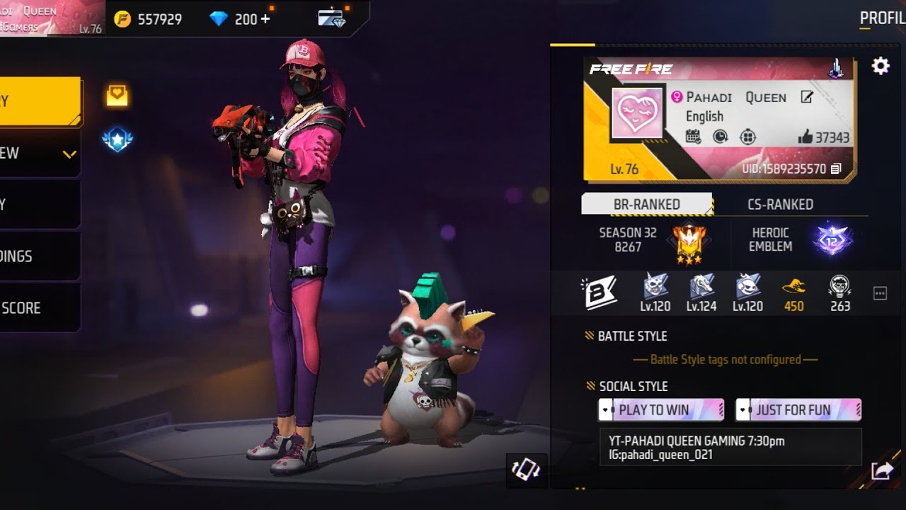 PAHADI QUEEN LIVE GAMEPLAY || CSR PUSH WITH TEAMCODE || FF LIVE ...