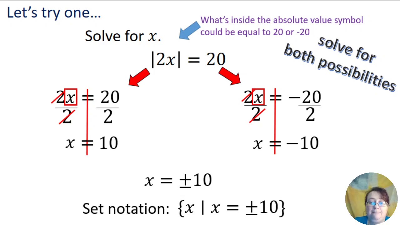 Algebra 2 Absolute Value Equations Part 1 Youtube