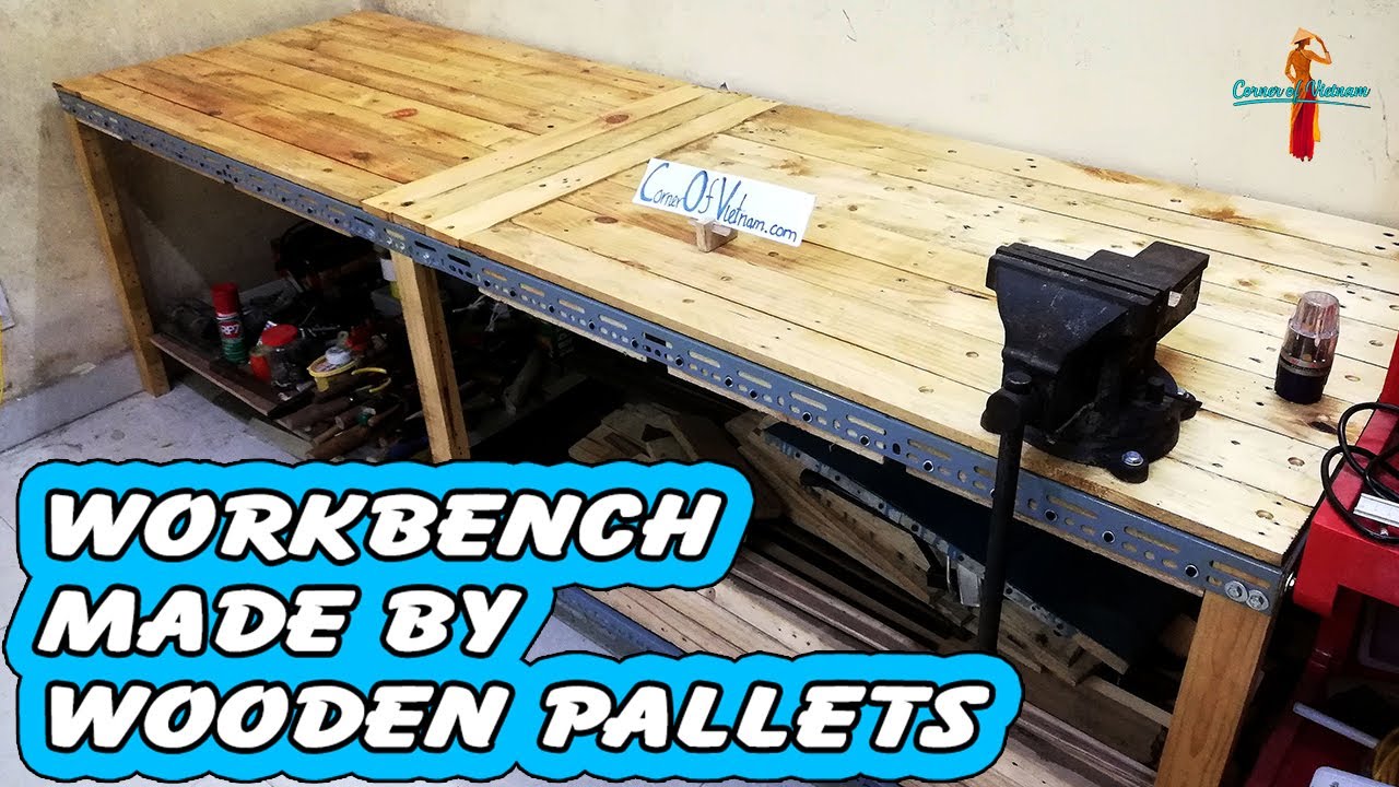 How to make a workbench what made by wooden pallets - YouTube