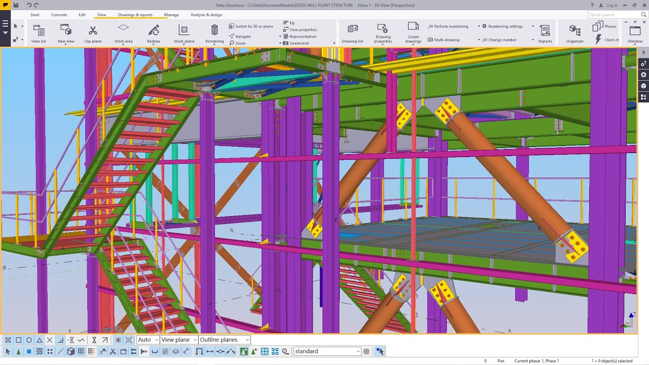 Mega-structure Industrial Steel Building | Tekla Structures - YouTube