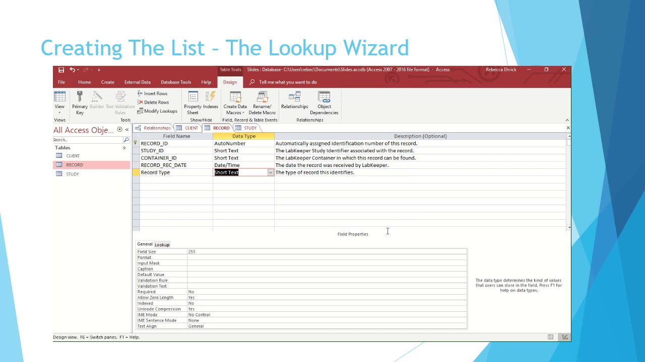 Microsoft Access Lookup List Tutorial - YouTube