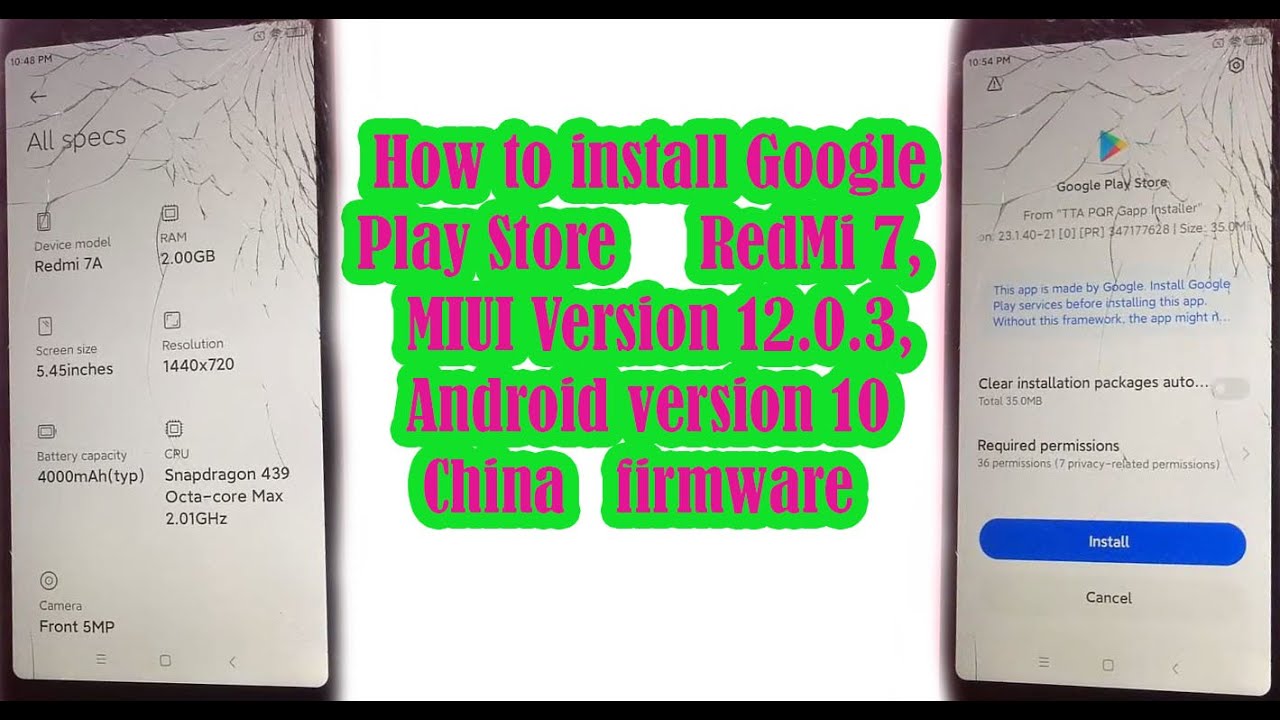 How to install Google Play Store RedMi 7, MIUI Version 12.0.3, Android ...