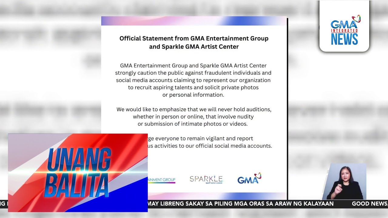 GMA Entertainment Group at Sparkle GMA Artist Center, nagbabala laban ...