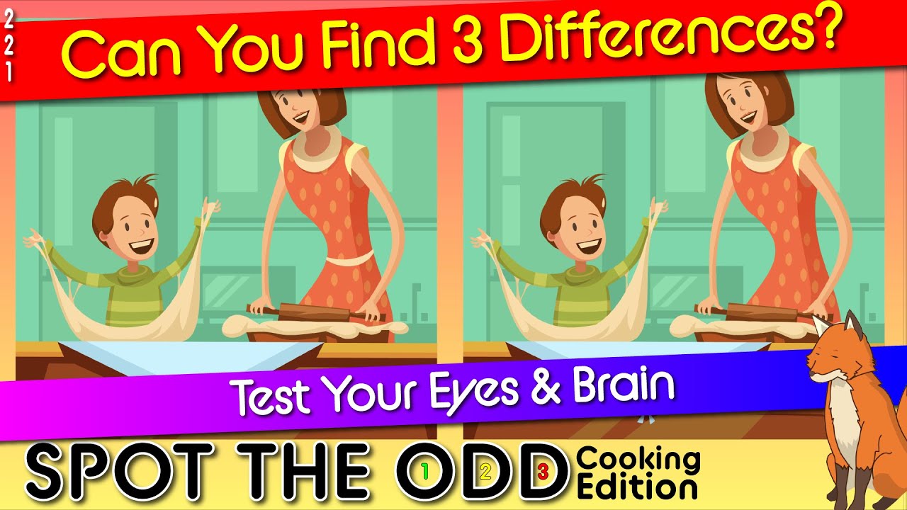 Brain Break - Find 3 Differences | COOKING Edition | Game 221 - YouTube