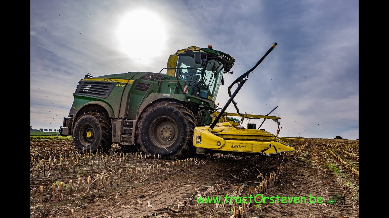 John Deere 9900i + Kemper 490 Plus Loonwerken Jos Vanvinckenroye ...