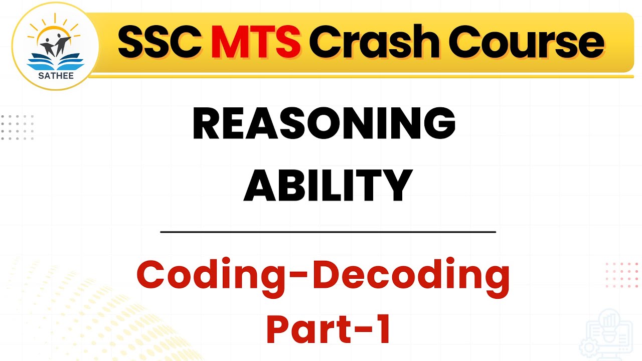 Coding Decoding Part 01 Reasoning Day 9 Sathee Ssc Youtube