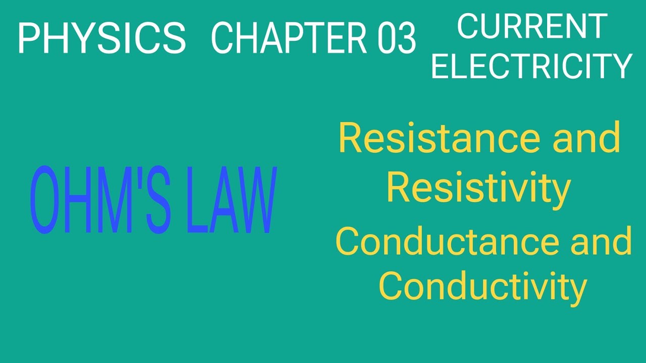 Ohm's law | Resistance and Resistivity | Conductance and Conductivity ...
