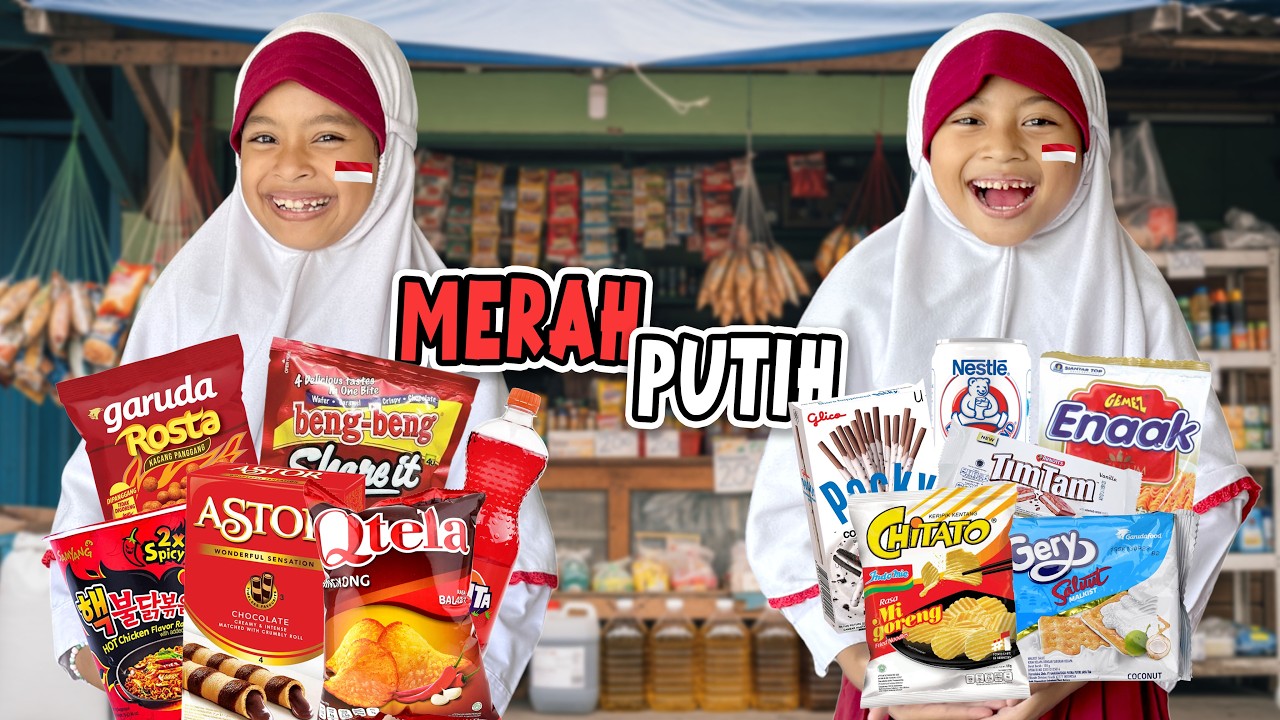 BELI SNACK MERAH PUTIH YANG ADA DI WARUNG ALUNA DAN AMANDA!! SEBANYAK ...