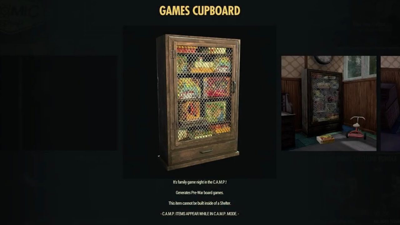 Fallout 76 - Games Cupboard Review - New Camp Resource That Collects ...