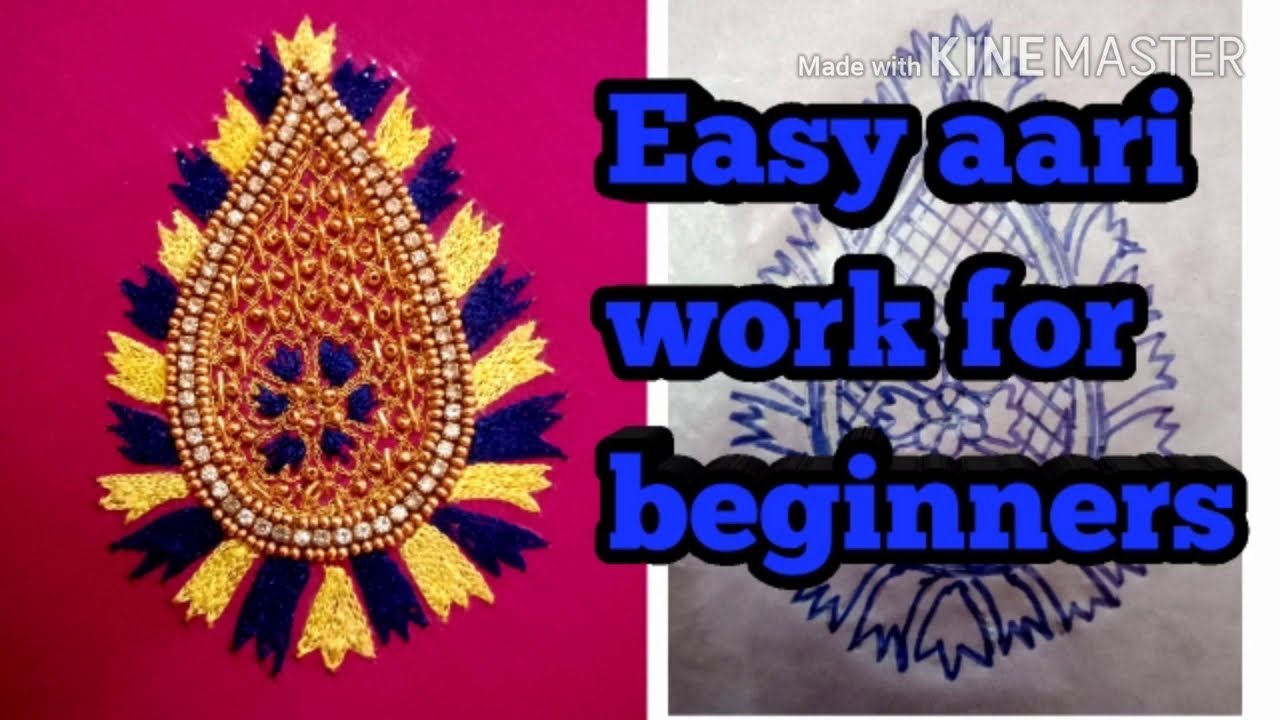Easy aari work design for beginners / simple aari motif design - YouTube