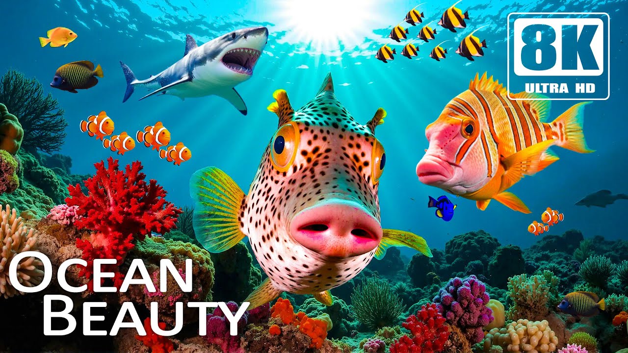 Tranquil Ocean Aquarium 8K ULTRA HD | Graceful Tropical Fish, Colorful ...