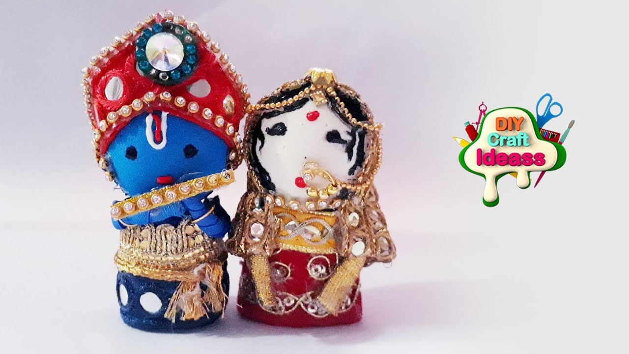 Best out of waste craft | diy crafts ideas lord krishna radha dolls ...