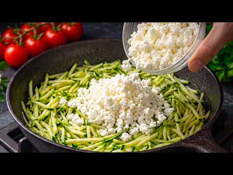 ZUCCHINI mit HÜTTENKÄSE schmeckt besser als Fleisch! Einfaches Rezept in der Pfanne!
