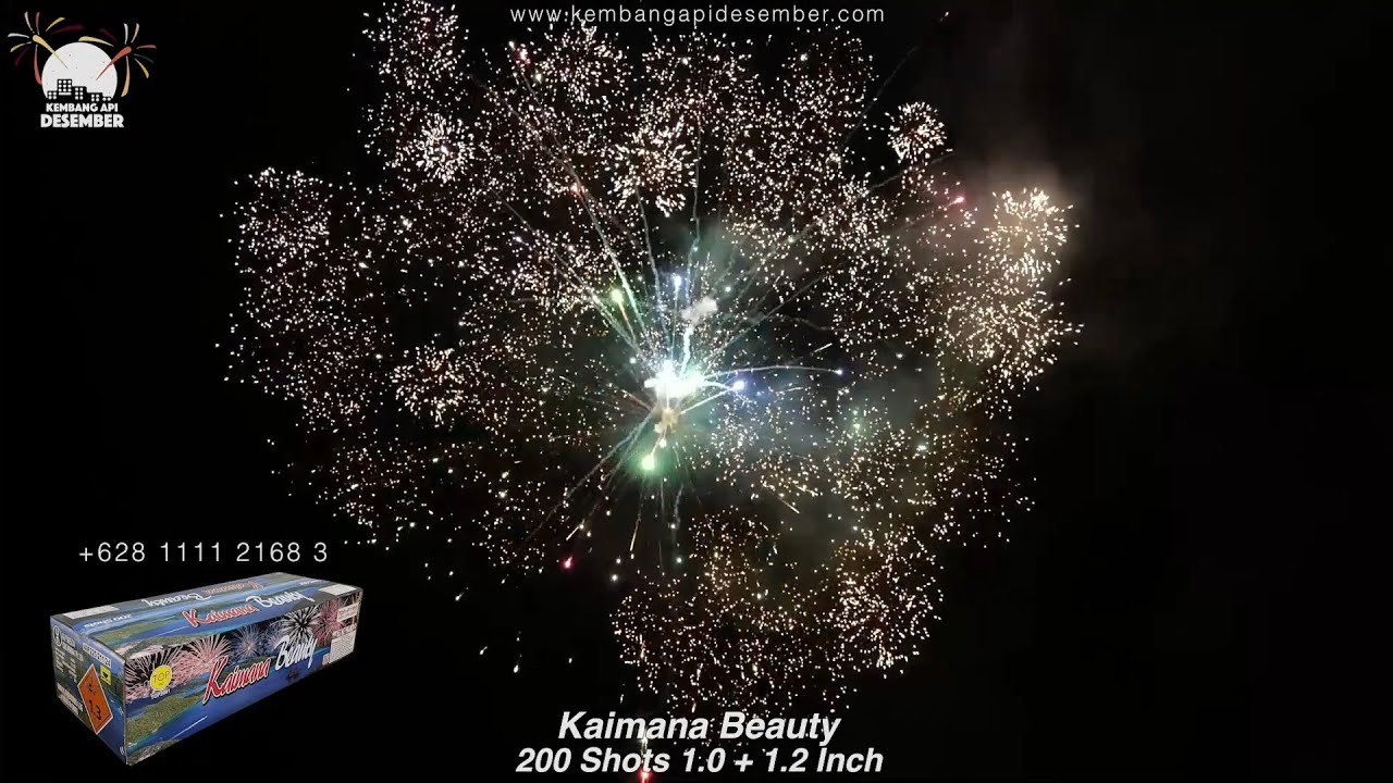 Kembang Api Cake TOP2001 Kaimana Beauty 200 Shots 0.8 + 1.0 Inch - YouTube