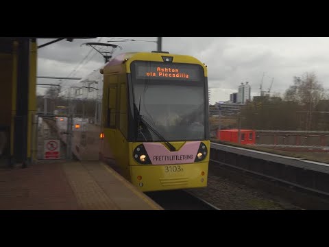 United Kingdeom, Manchester, tram ride from Cornbrook to Piccadilly ...
