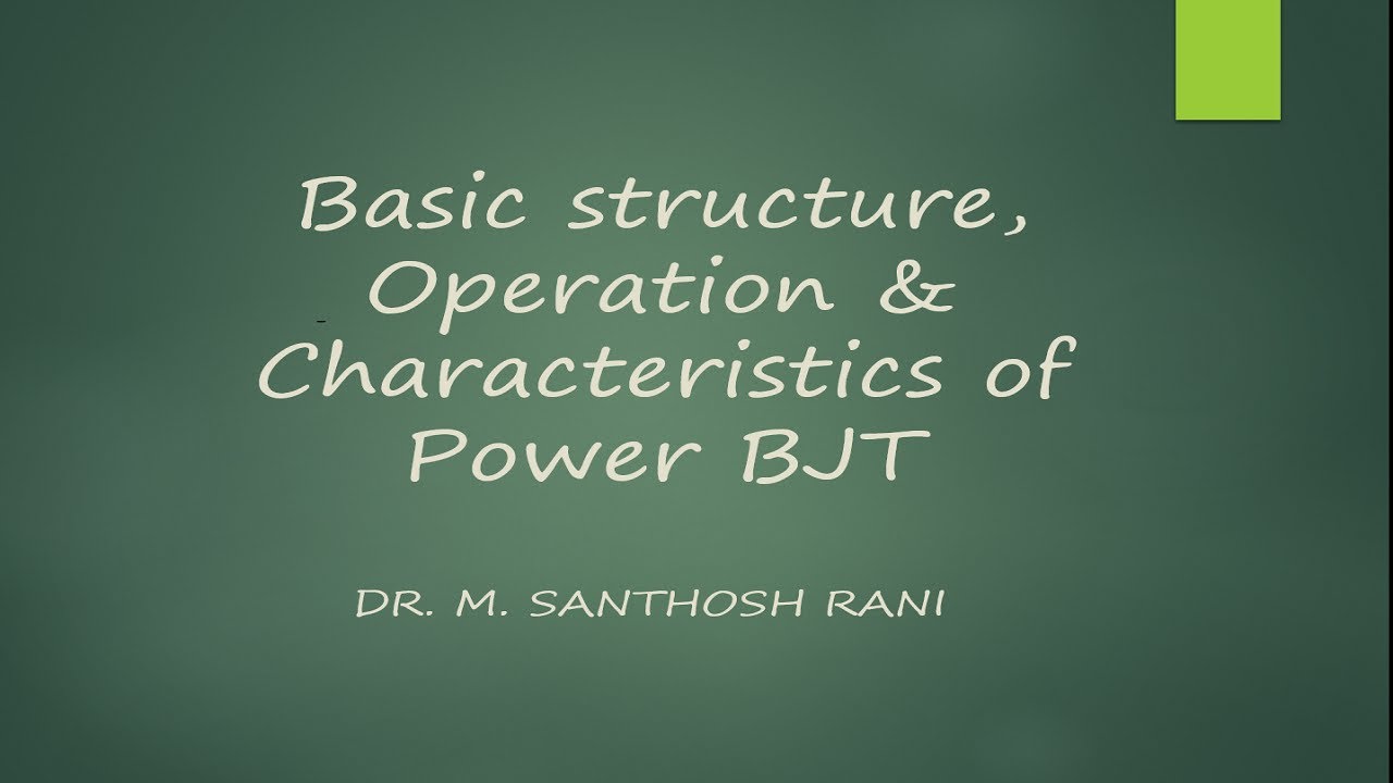 Power BJT - Structure and Characteristics - YouTube