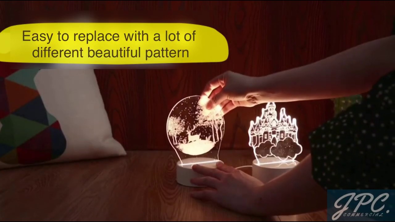 Creative Acrylic 3D illusion Lamp LED Night Light - YouTube