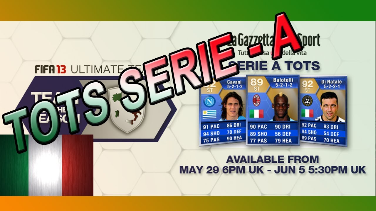 FIFA 13 - TOTS SERIE A SQAUD - TOTS CAVANI,DI NATALE, HAMSIK AND EL ...