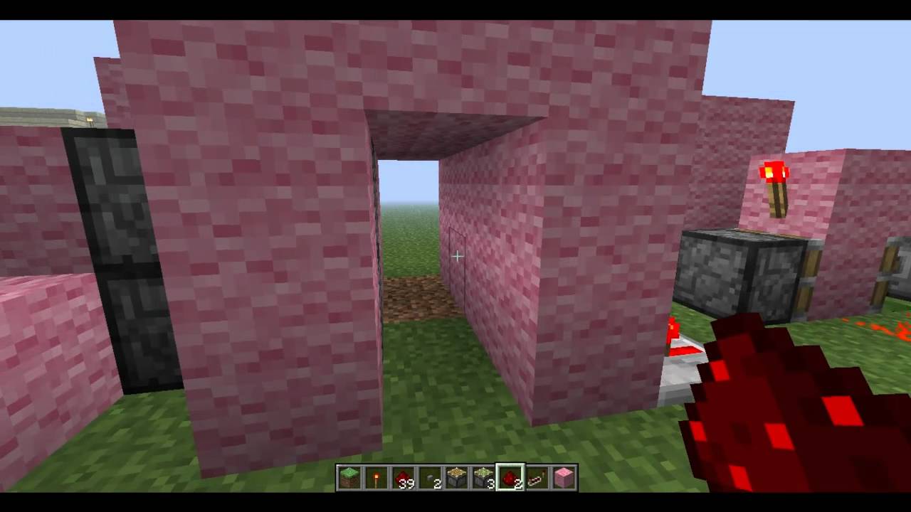 Tutorial de redstone Minecraft (Puerta invisible + input dentro + input fuera) - YouTube