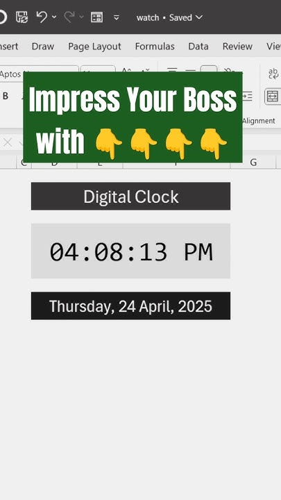 How to Create a Digital Clock in Excel #Exceltips #ytshorts - YouTube