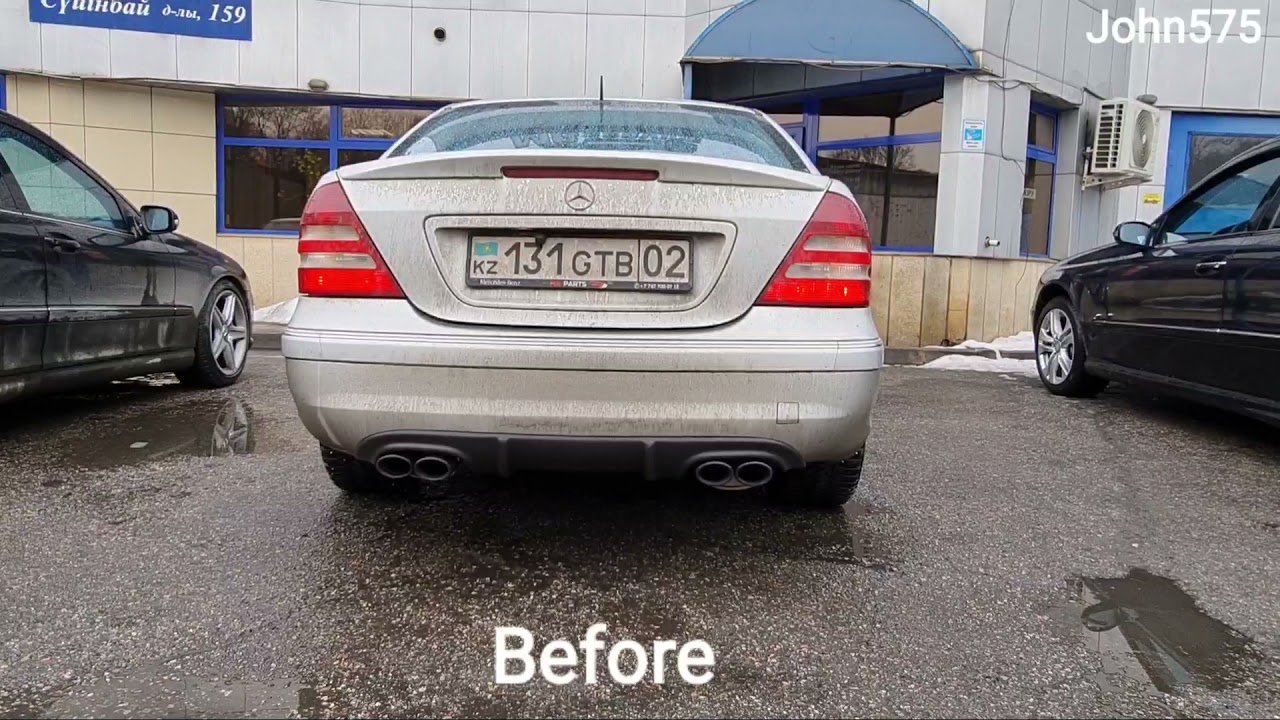 Mercedes C55 AMG custom exhaust pt.2 - YouTube