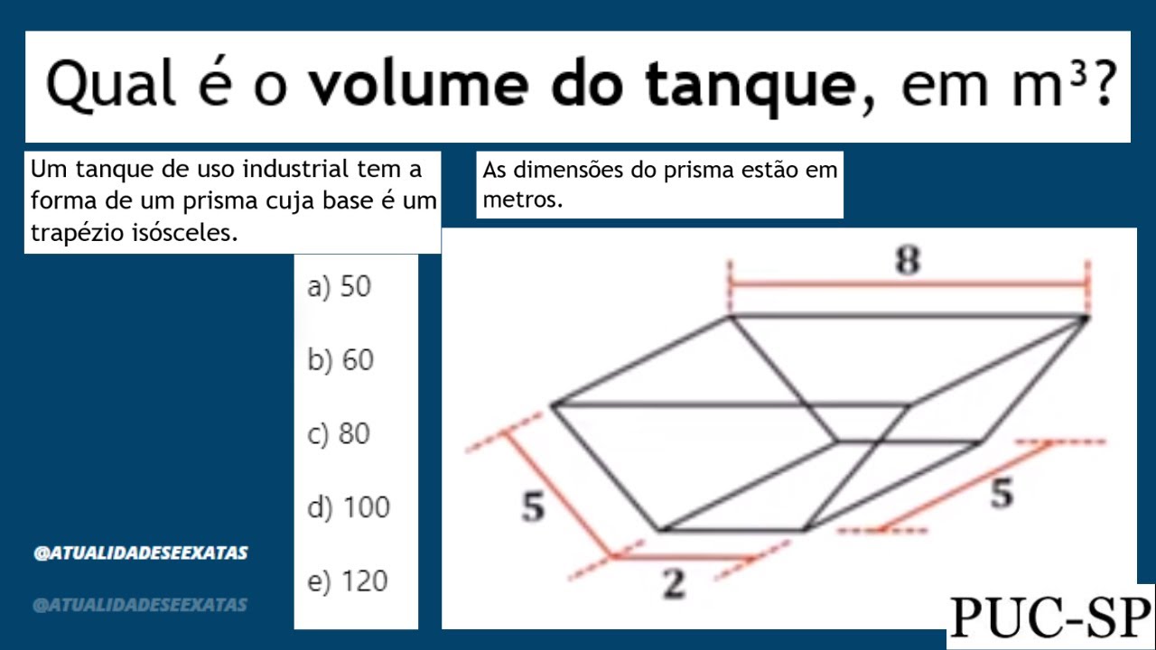 PUCSP - QUAL É O VOLUME DO TANQUE? - YouTube