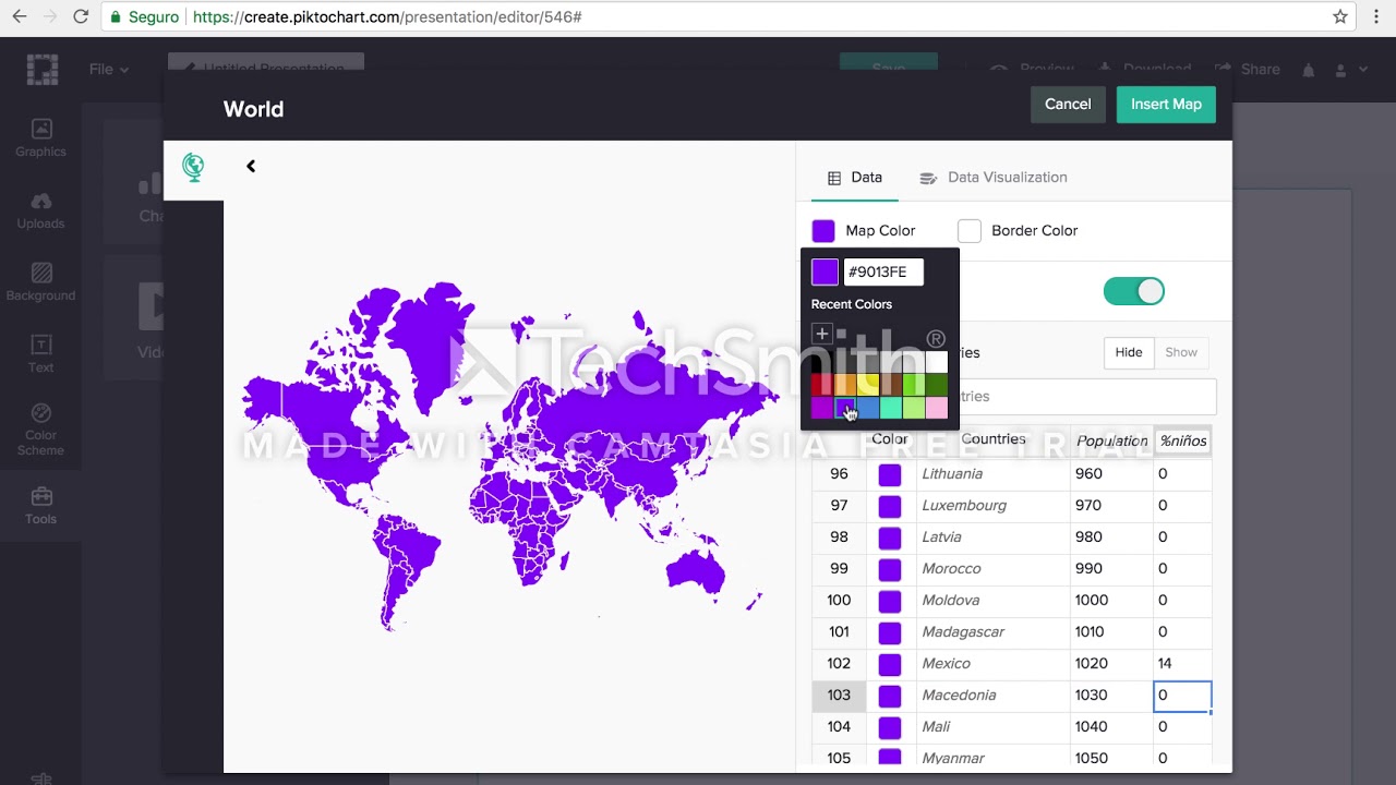 como hacer un mapa en piktochart - Ximena RG - YouTube