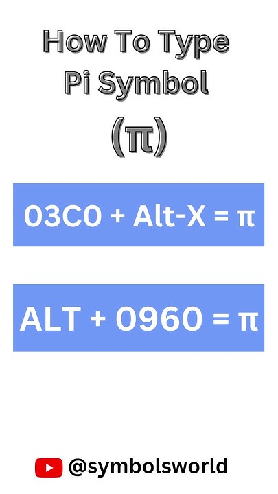 How to type pi symbol in word #pisymbol #pisign #shortcuts # ...