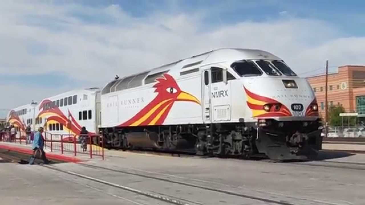 NMRX NEW MEXICO RAIL RUNNER TRAIN 102 AT ALVARADO - YouTube