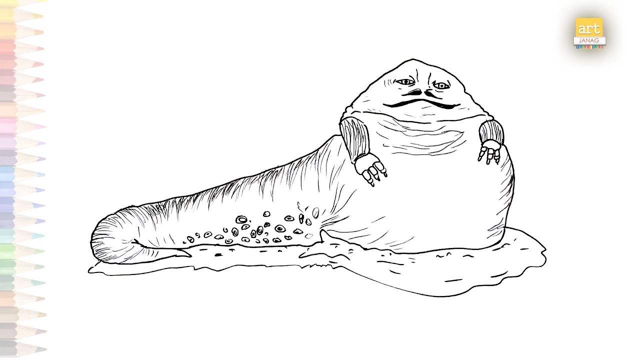 Jabba The Hutt drawing videos | Star Wars character drawings | How to ...