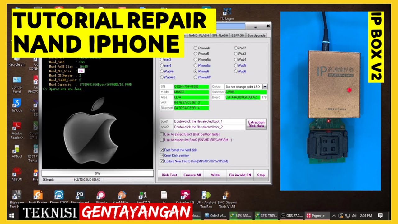 TUTORIAL CARA REPAIR NAND FLASH IPHONE MENGGUNAKAN IP BOX || HOW TO ...