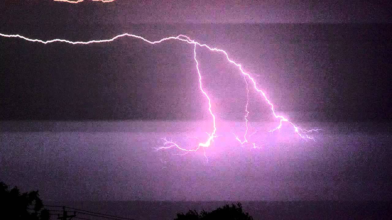 Lightning bolts collide and explode - YouTube