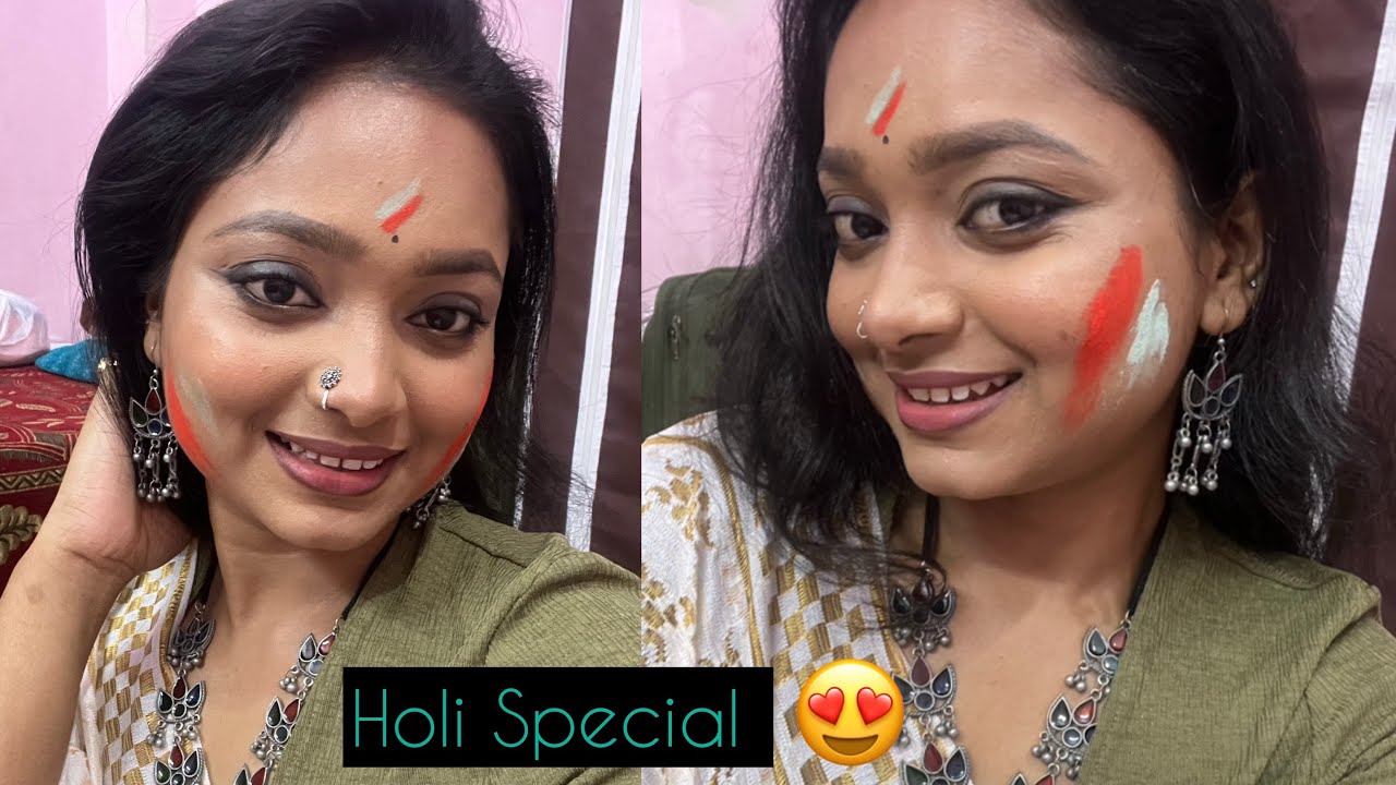Affordable Holi Makeup Tutorial | Holi Makeup Look/ Quick & Easy Simple ...