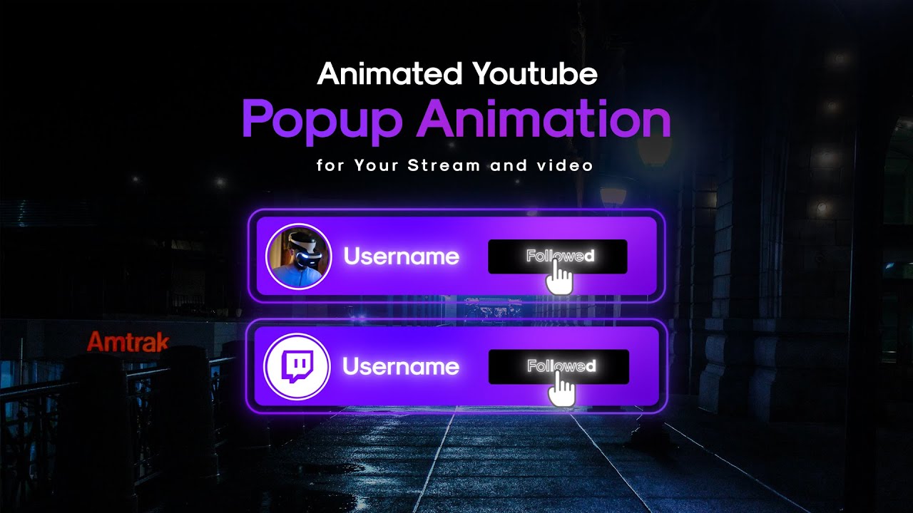 Twitch Popup Animation for Streamers // Lowerthirds // Twitch Social ...