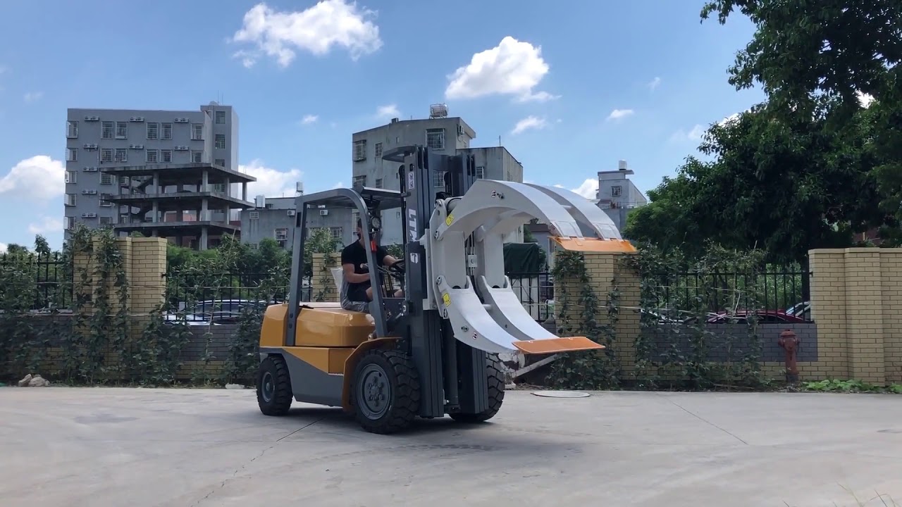 LTMG 3.5 ton Diesel Forklift with Paper Roll Clamp - YouTube