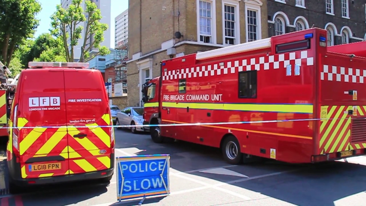 London Fire Brigade on scene of high-rise flat fire - YouTube