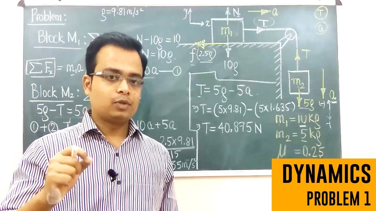 D' Alemberts Principle | Newtons Law of Motion | Dynamics | Problem 1 | - YouTube