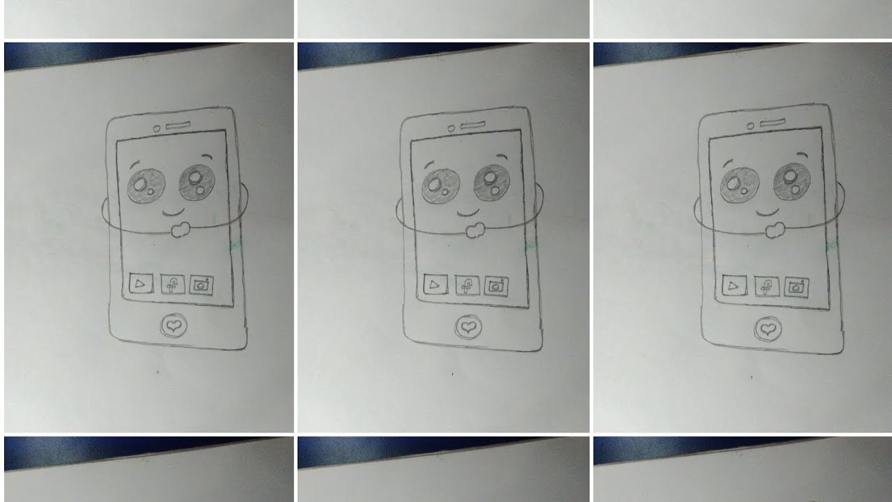 How to Draw a Phone Cute and Easy 📱//Phone drawing||#youtubevideo # ...