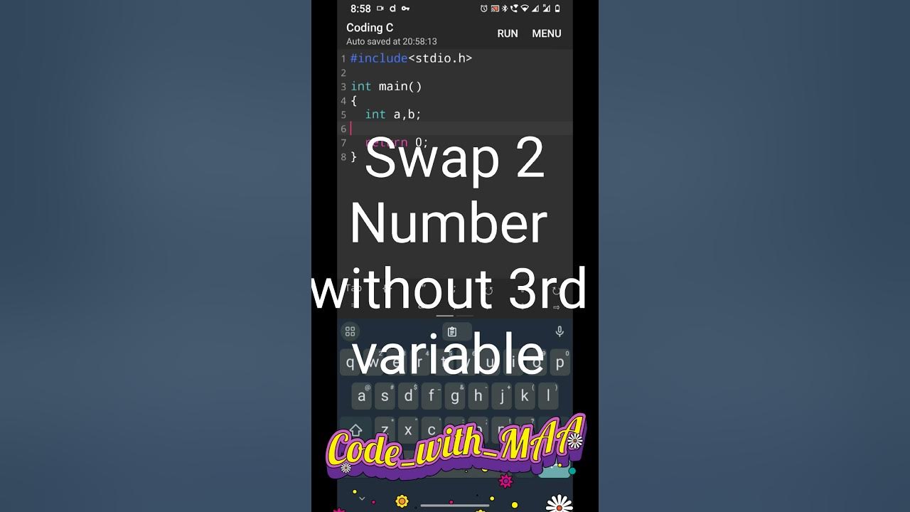 #24||Swap 2 Number without 3rd variable|| #tech #shorts #c #coding #programming #c_programming ...