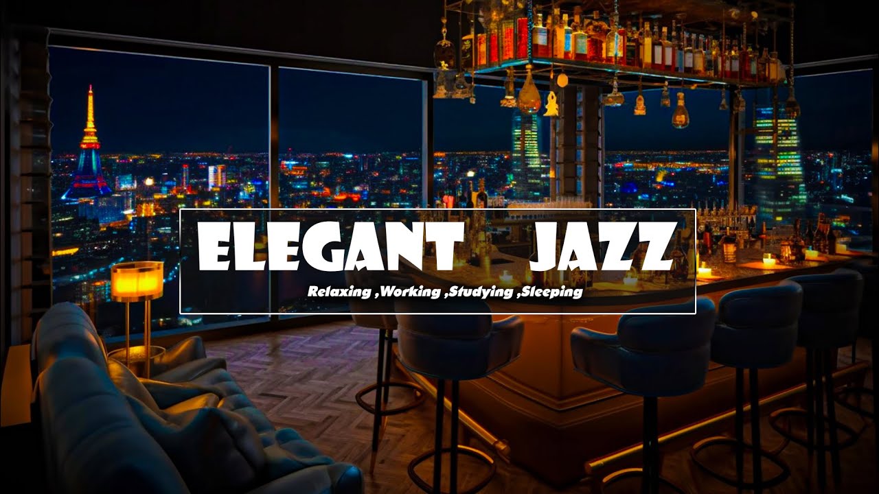Elegant Jazz Bar 🍷 Cozy Bar Ambience In New York 🍷 Soothing Jazz Piano ...