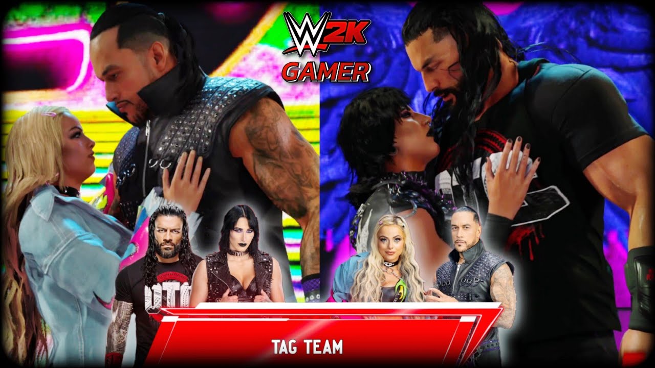 Roman Reigns & Rhea Ripley vs Liv Morgan & Damian Priest - WWE Raw ...